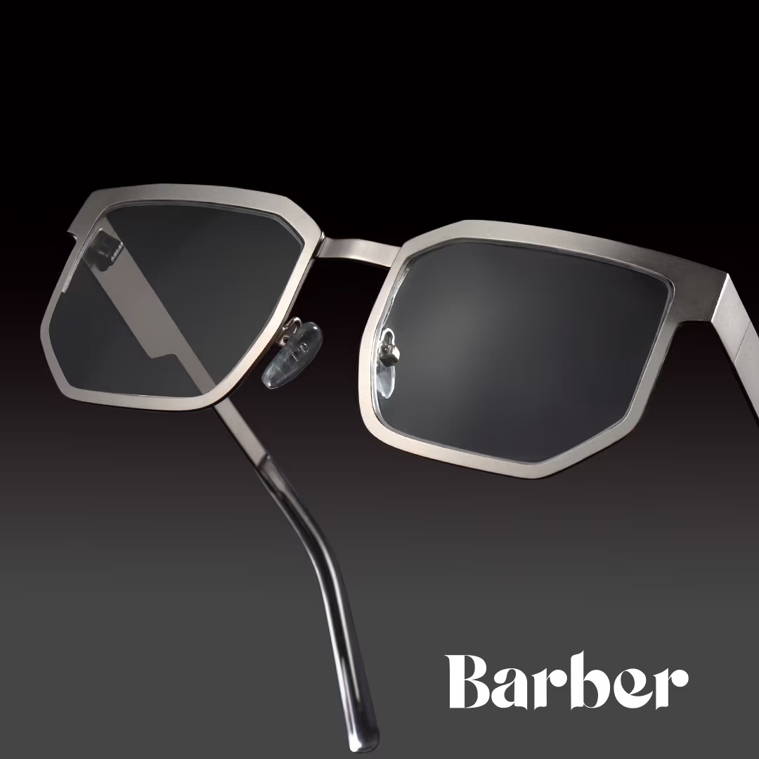 Barber Glasses - Barber Geometric Silver Glasses - ZEELOOL